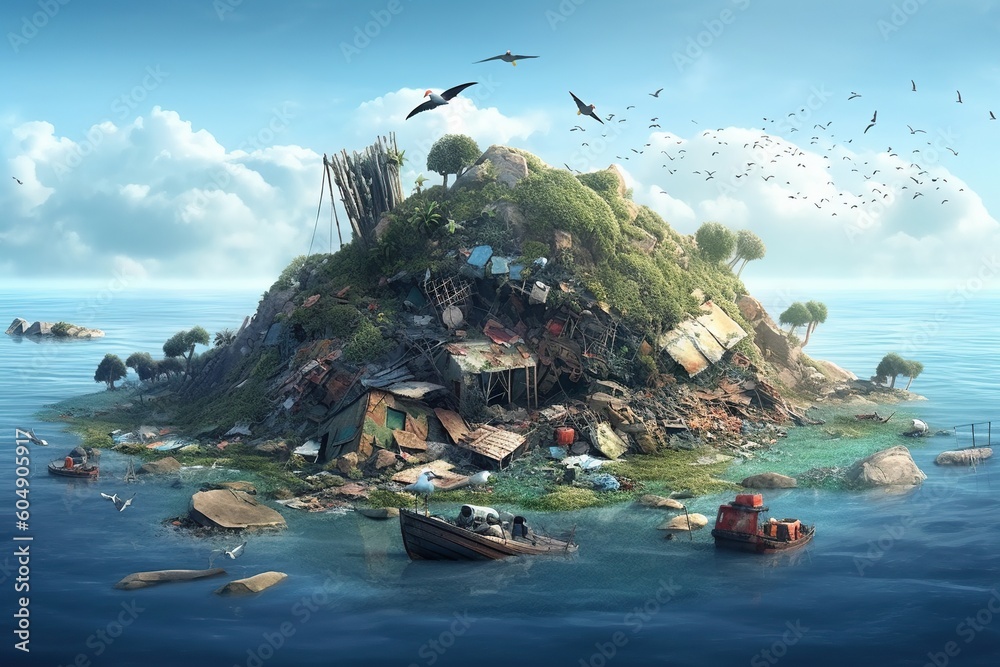 Amidst the vast expanse of the ocean, a haunting sight emerged a ...