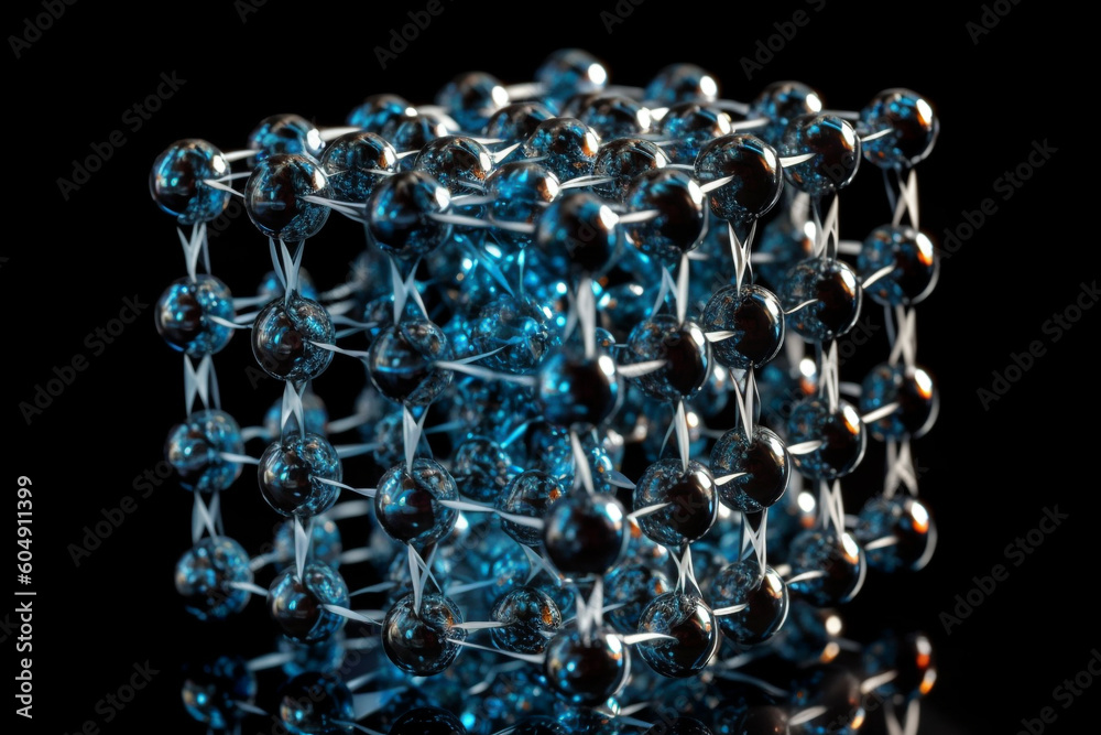 Physics and chemistry concept. Crystal lattice of a solid object ...