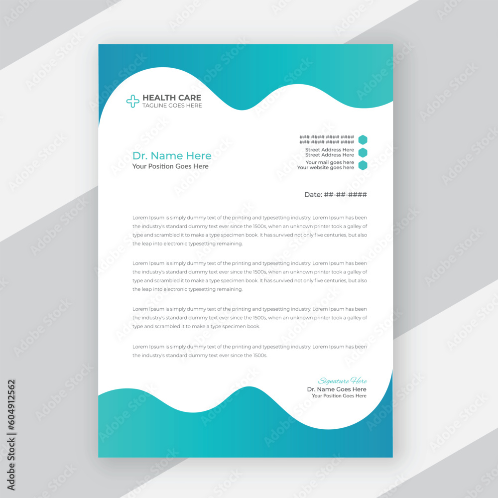 Professional creative and corporate medical letterhead template design ...