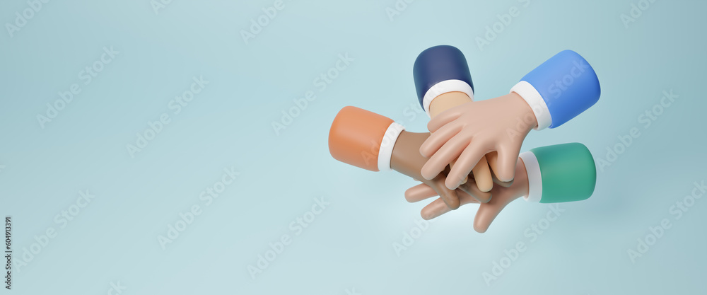 Business team putting their hands together. Stack of hands. Unity and ...