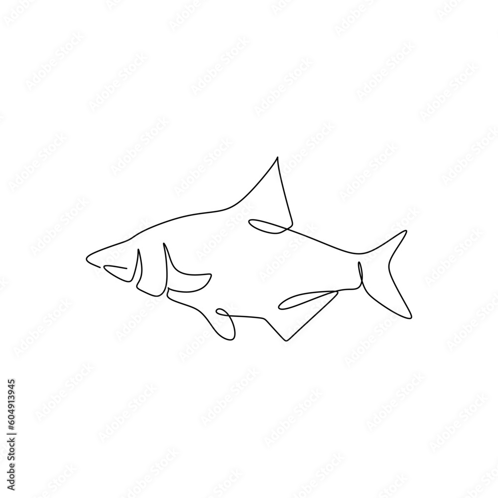 continuous line drawing of a fish. Vector illustration isolated on ...