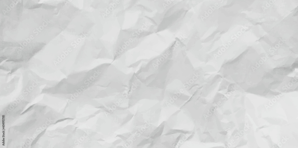White creased crumpled paper sheet texture can be use as background ...