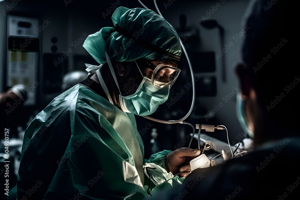 A photograph of a patient undergoing an endoscopy, with the endoscope ...