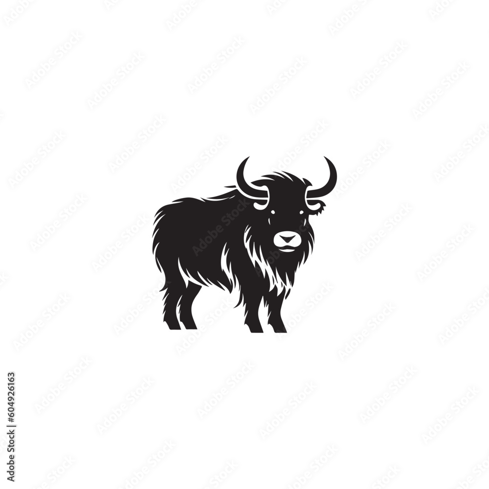 simple black yak logo icon designs vector black and white Stock Vector ...