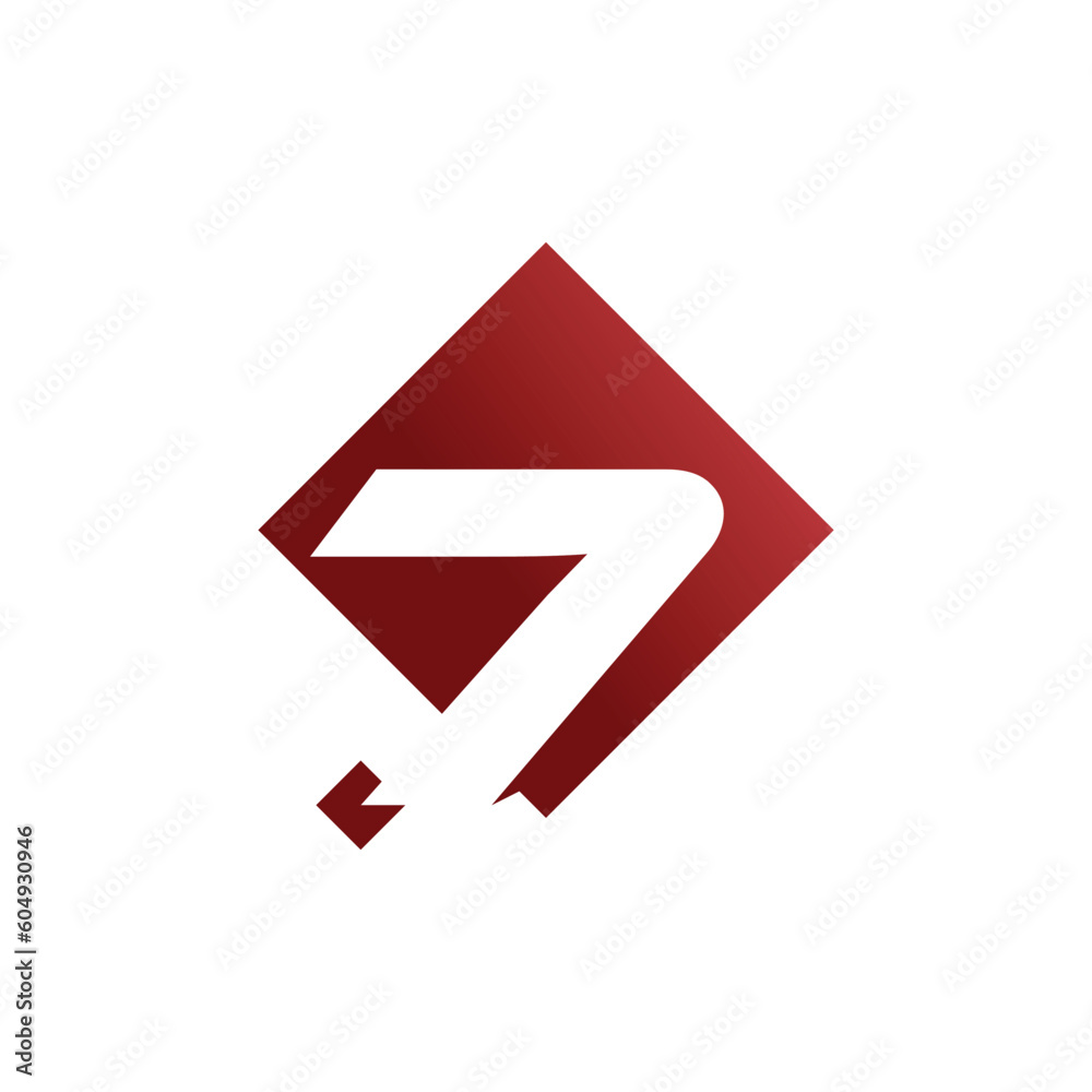 Number 7 logo with modern shape premium vector editable eps Stock Vector | Adobe Stock