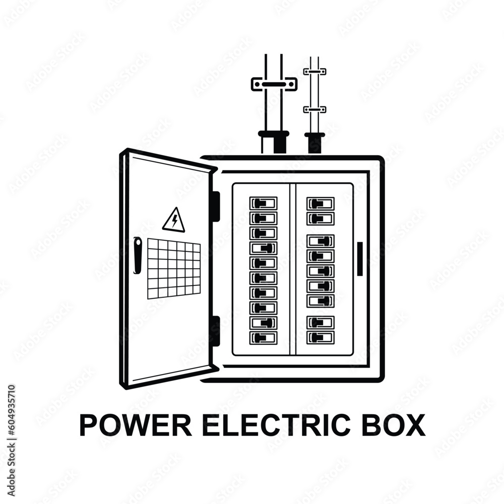 Electric box icon. Circuit breaker board isolated on background vector ...