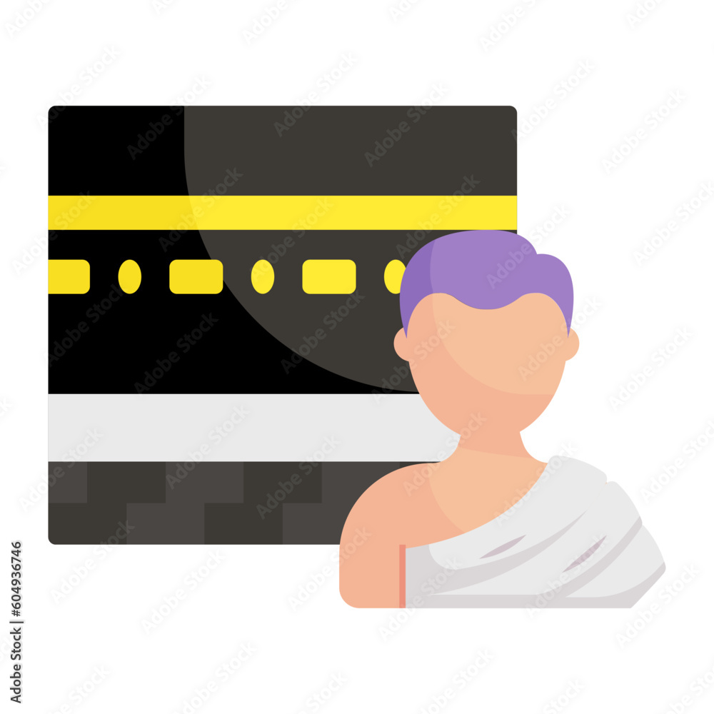 Al-Masjid Al-?aram Ziyarat Vector color Icon Design, Eid al-Adha or Eid ...