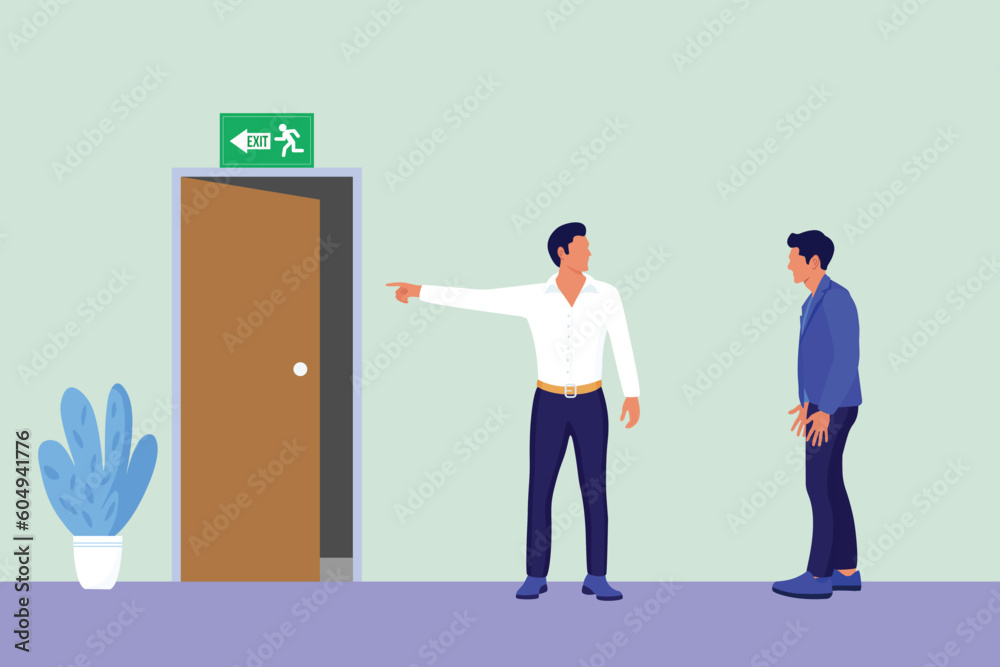 Emergency exit training office person and showing emergency exit door ...