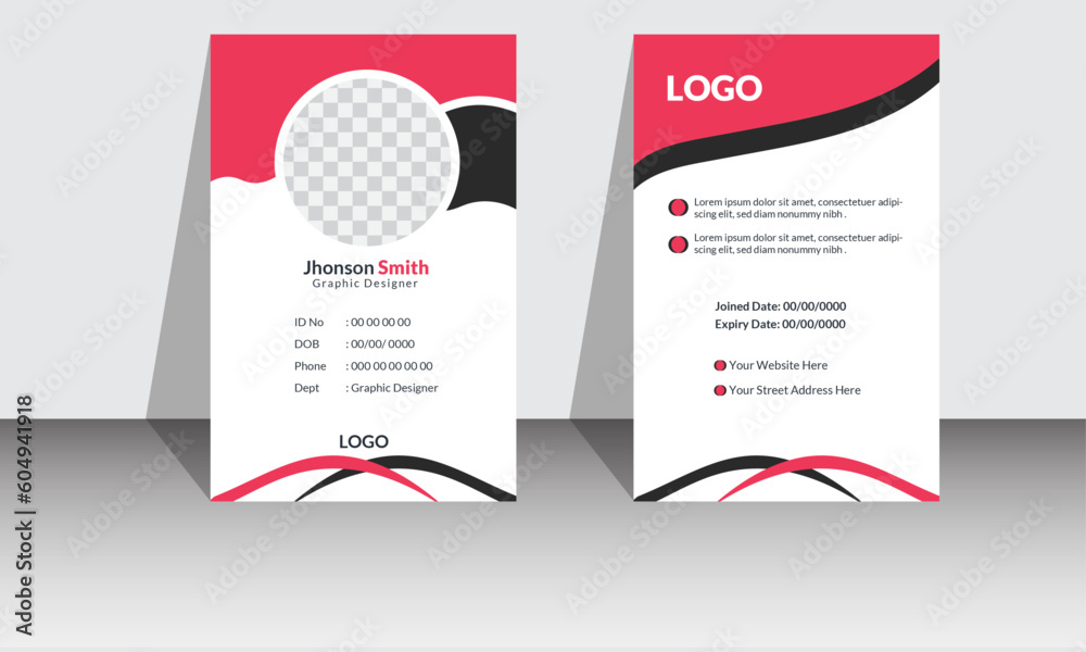 professional Creative Id card For employee. personal security badge ...