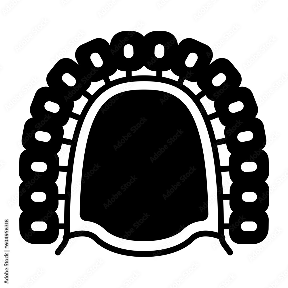 Restorative dentistry concept, fixed prosthesis vector icon design ...