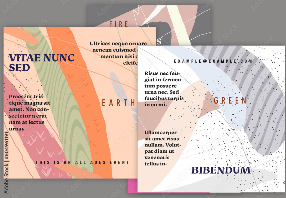 Social Media Square Post Layout Overlapping Blobs Textured With Spots ...