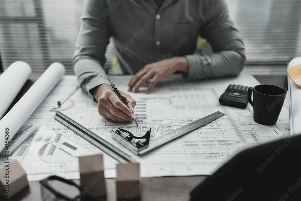 Engineering working with drawings inspection and Calculator, triangle ...