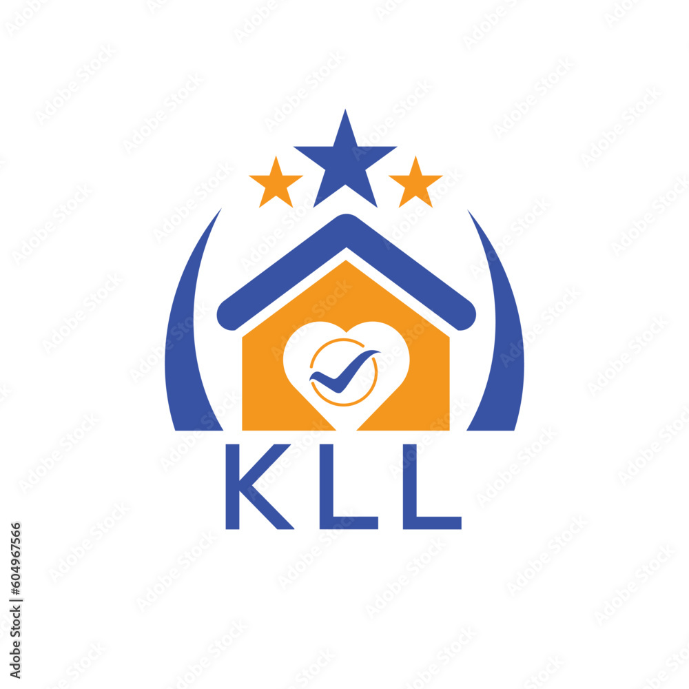 KLL House logo Letter logo and star icon. Blue vector image on white ...