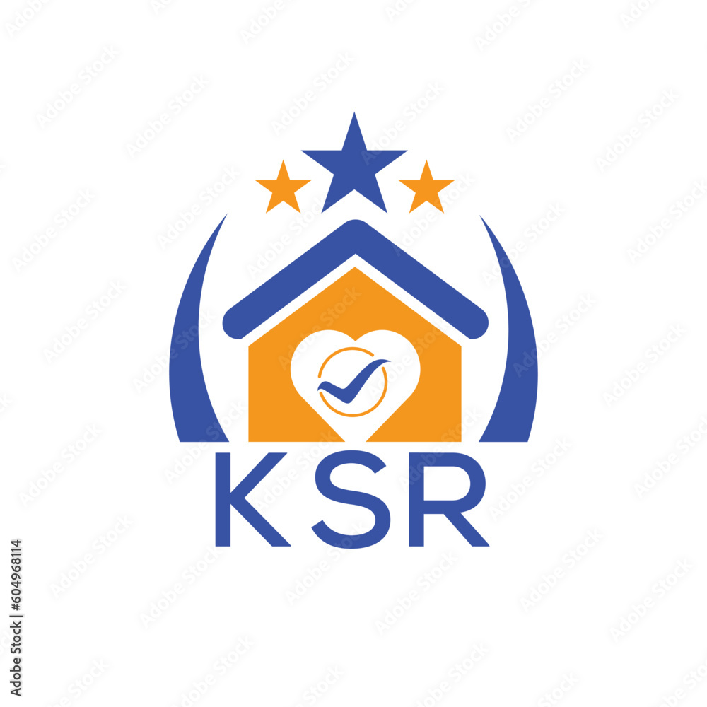 KSR House logo Letter logo and star icon. Blue vector image on white ...