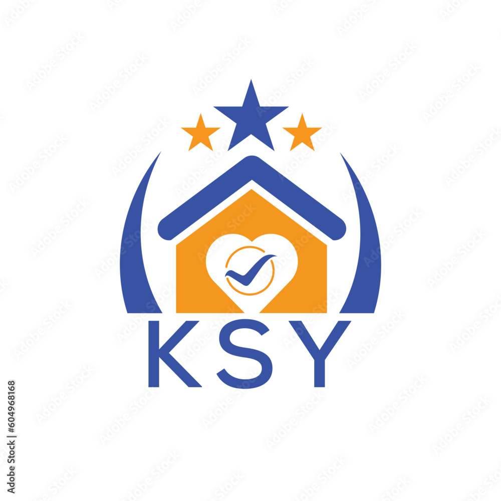 KSY House logo Letter logo and star icon. Blue vector image on white ...