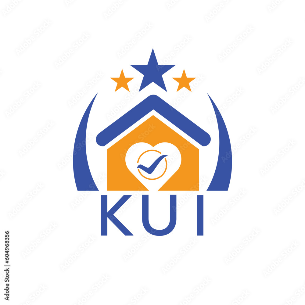 KUI House logo Letter logo and star icon. Blue vector image on white ...