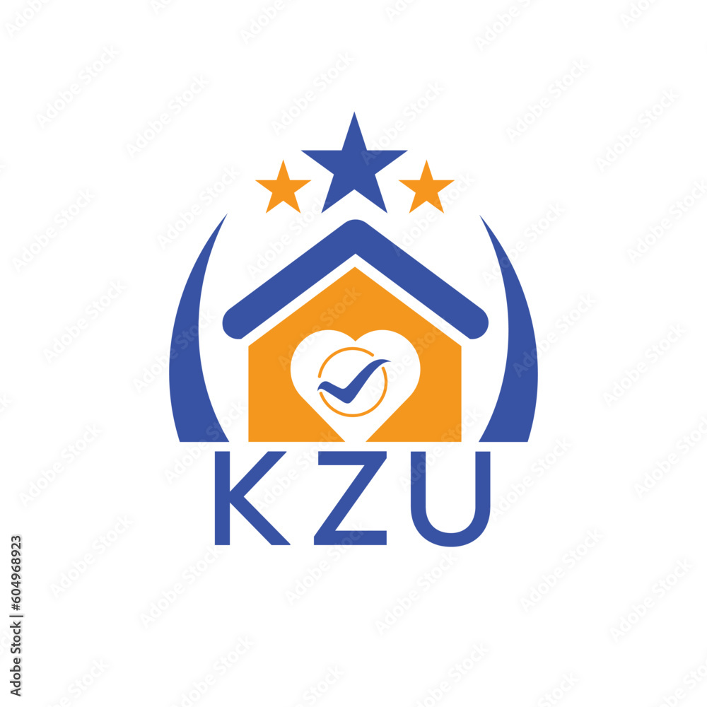KZU House logo Letter logo and star icon. Blue vector image on white ...