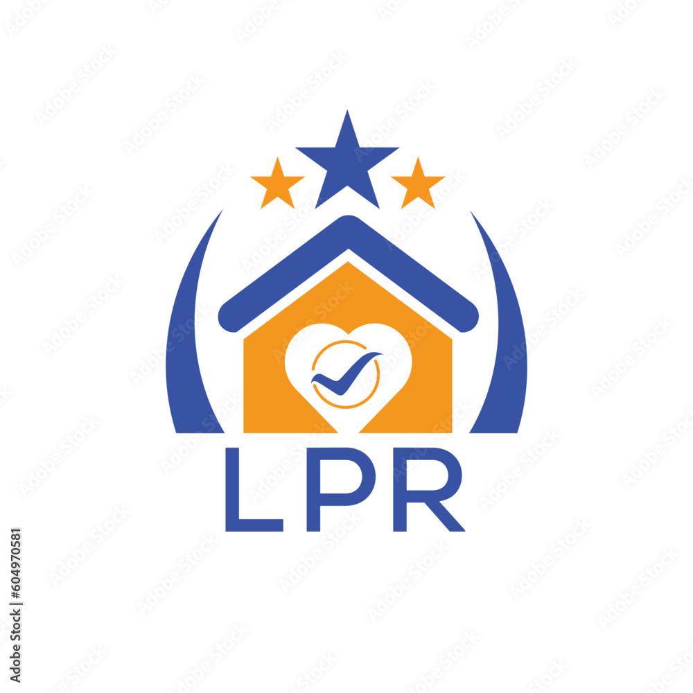 LPR House logo Letter logo and star icon. Blue vector image on white ...