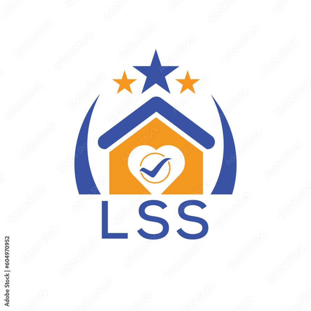 LSS House logo Letter logo and star icon. Blue vector image on white ...
