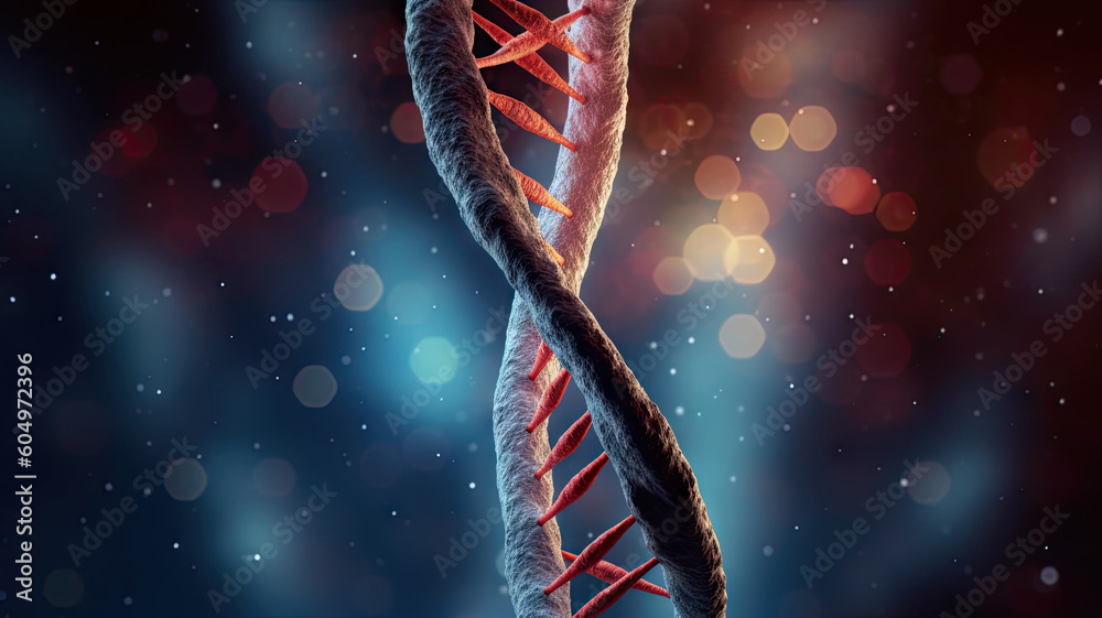 Human cell biology DNA molecular structure. Generative AI. Stock ...
