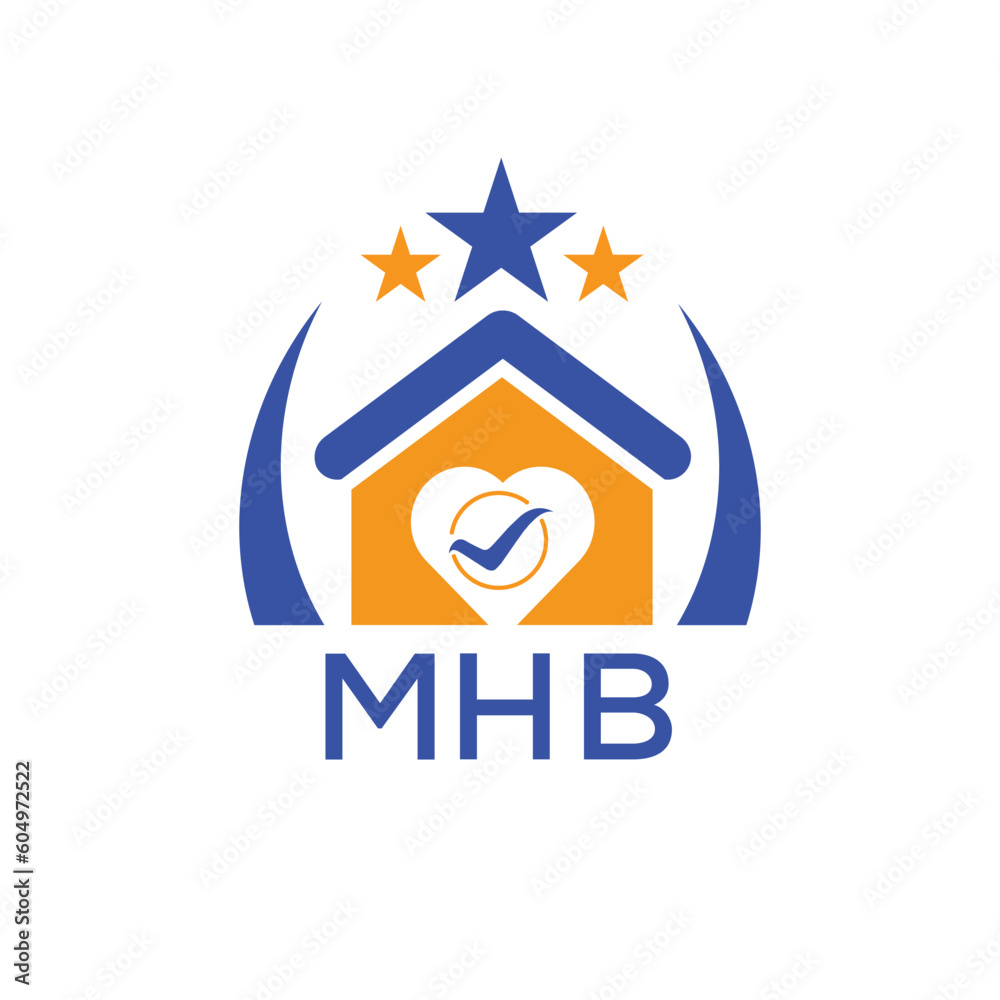 MHB House logo Letter logo and star icon. Blue vector image on white ...