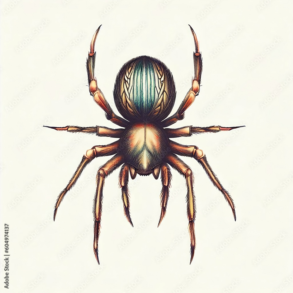 spider pencil drawing illustration isolated on white background ...