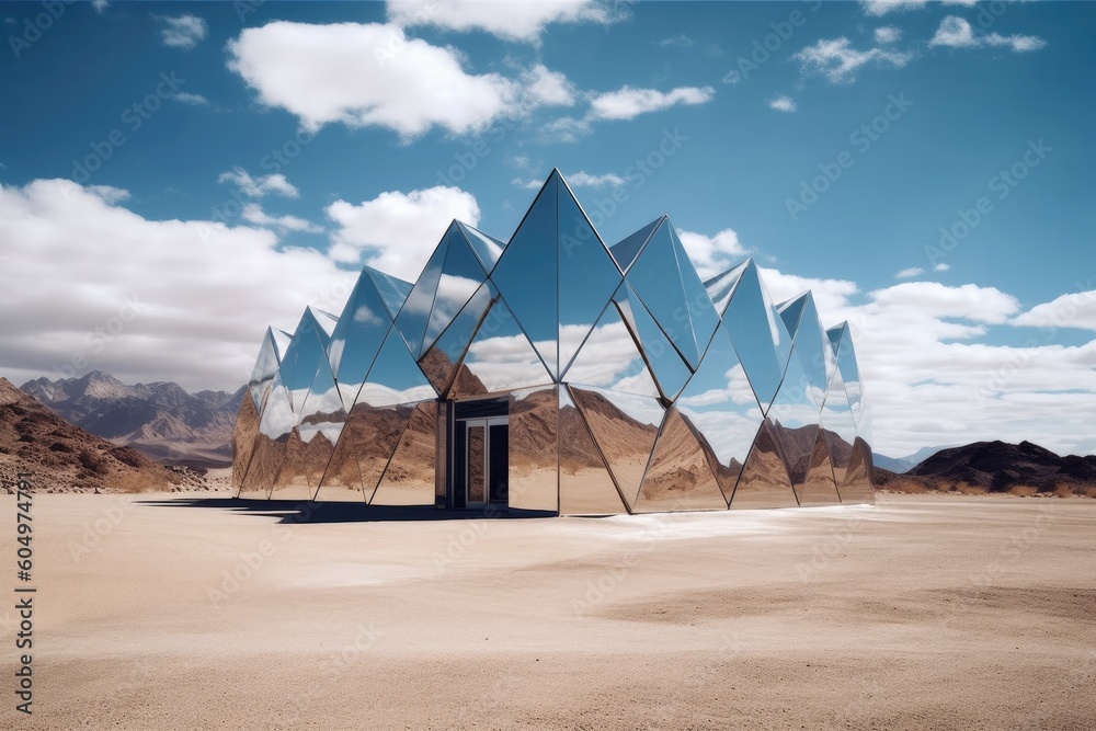 Otherworldly Architecture: Mirrored Structure in a Surreal Setting ...