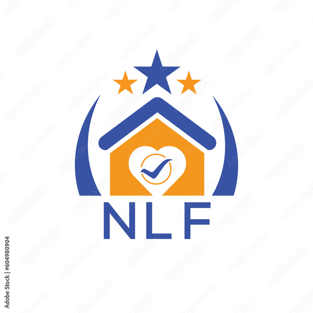 NLF House logo Letter logo and star icon. Blue vector image on white ...