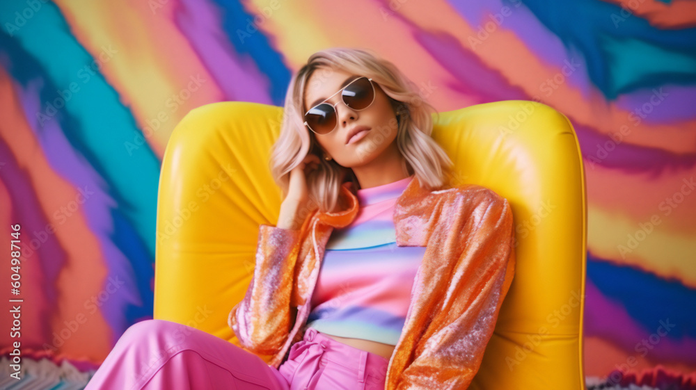 fashion woman colorful, the bold eclectic fashion styles of the Y2K era ...