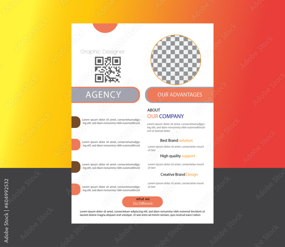 Modern A4 size Business Flyer vector template layout. Brochure cover ...