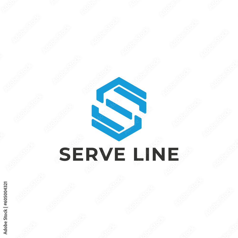 Abstract initial letter SL or LS logo in blue color isolated in white ...