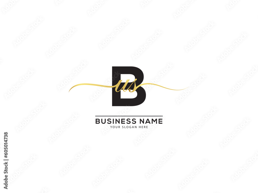 Calligraphy BUS letter logo, alphabet letter ubs logo Stock Vector ...