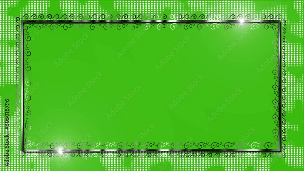 Modern Frame Template For Your Pictures And Videos On Green Screen ...