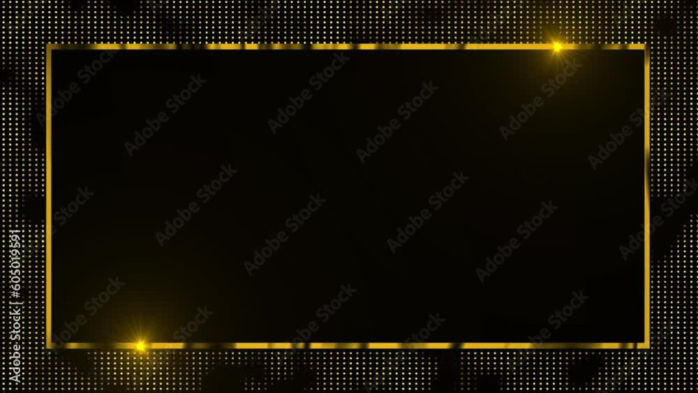 Luxury Golden Rectangle Frame With bright light Effects Animation ...