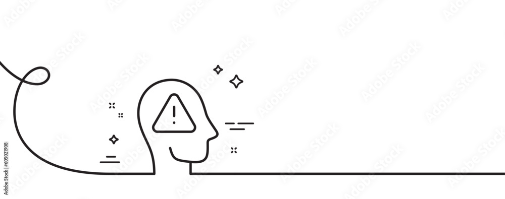 Mental health line icon. Continuous one line with curl. Psychology ...