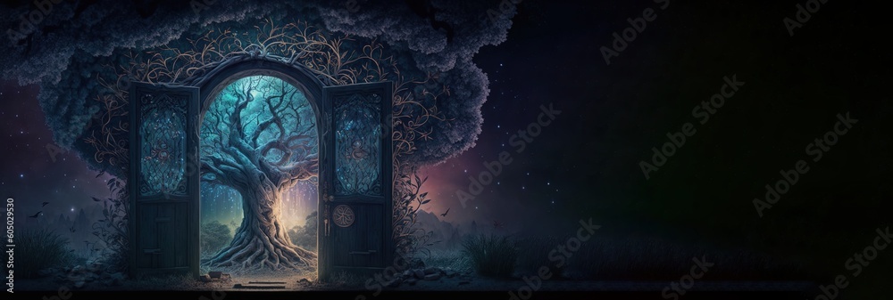 Sacred tree of life is a afterlife portal gate leading to divine ...