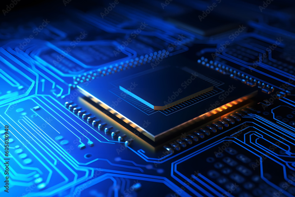 Central Computer Processors CPU concept. Motherboard digital chip ...