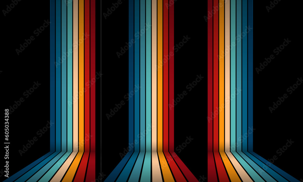 Vintage Striped Backgrounds, Posters, Banner Samples, Retro Colors from ...