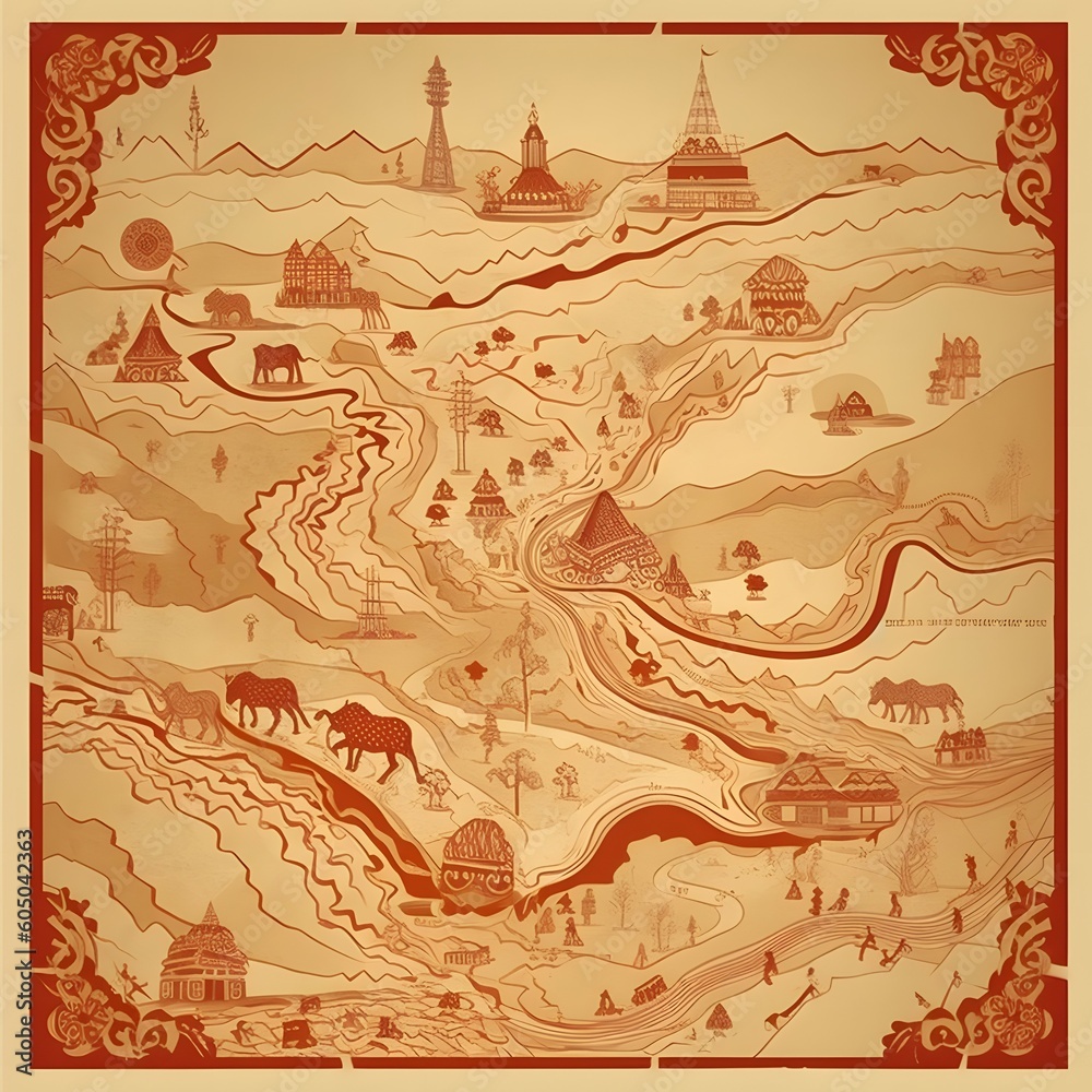 Silk Road - A minimalist design featuring a graphic of the ancient Silk ...