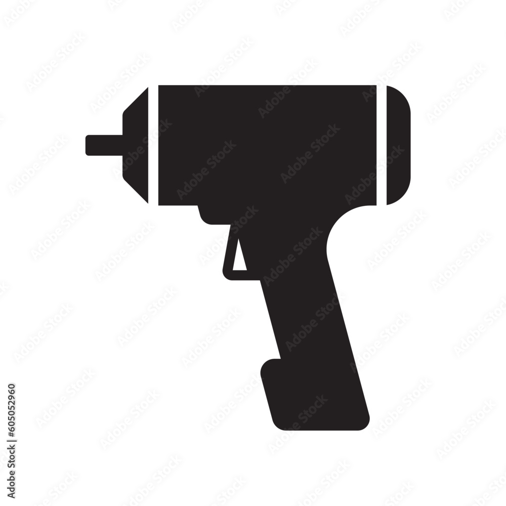 Impact gun silhouette icon. Clipart image isolated on white background ...