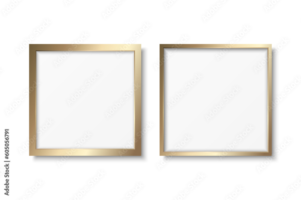 Vector 3d Realistic Yellow Metal, Golden Color Decorative Vintage Frame ...