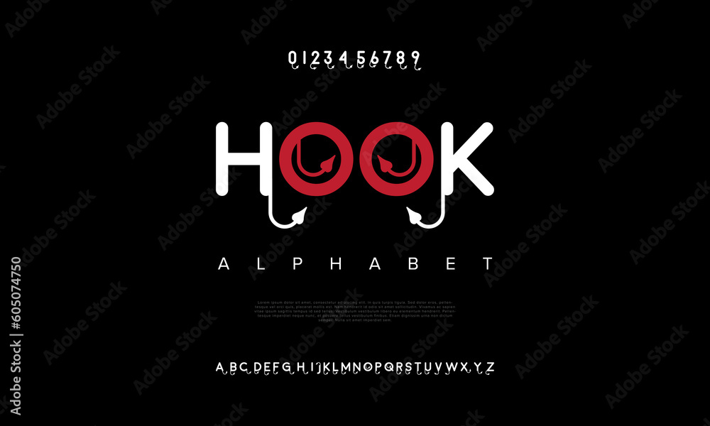 Hook abstract digital technology logo font alphabet. Minimal modern ...