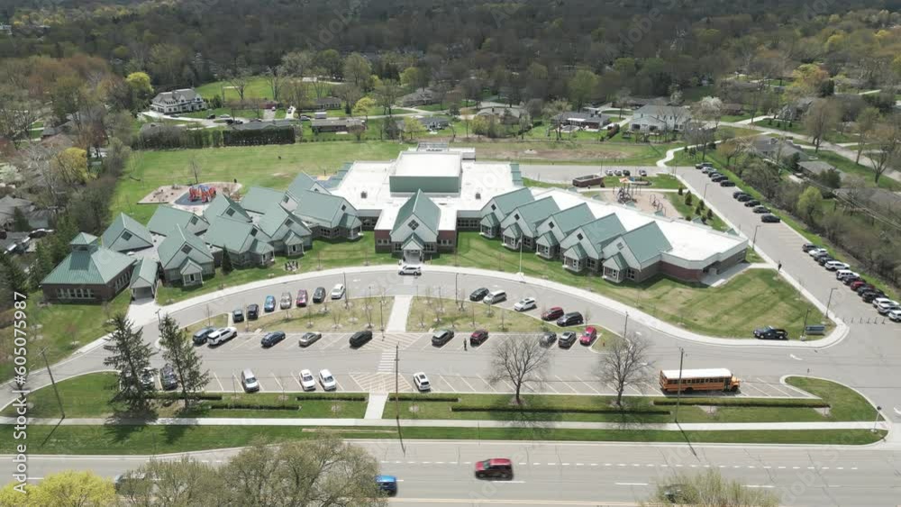School buildings from above to get an overview of the whole campus ...