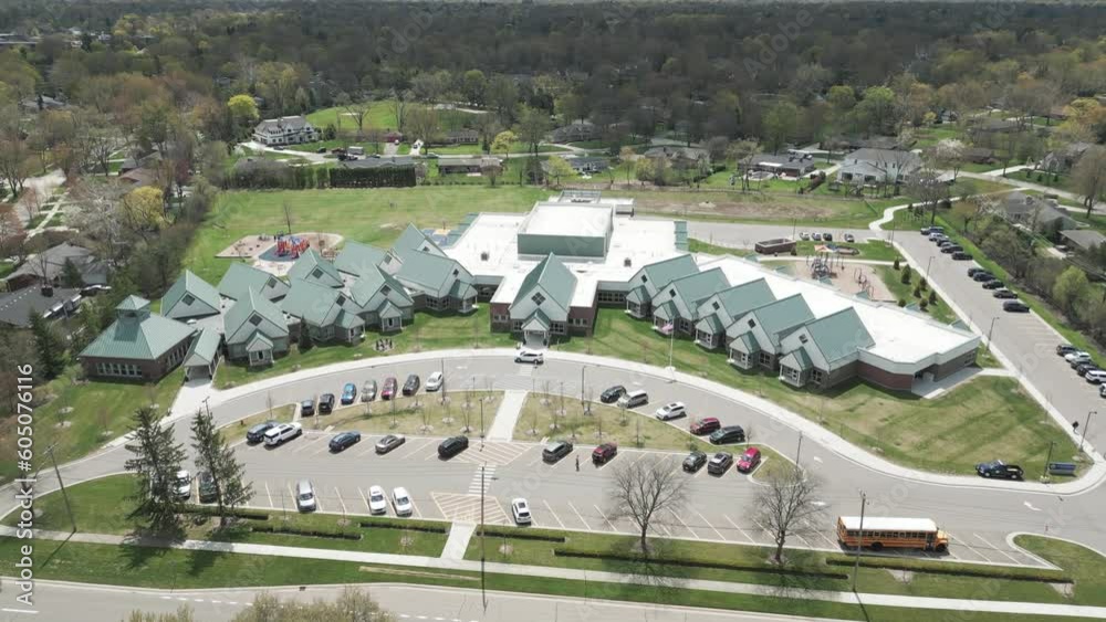 School buildings from above to get an overview of the whole campus ...