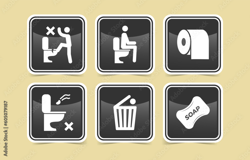 Vetor de WC Symbole, signs, icons, sanitär, piktogramm do Stock | Adobe ...