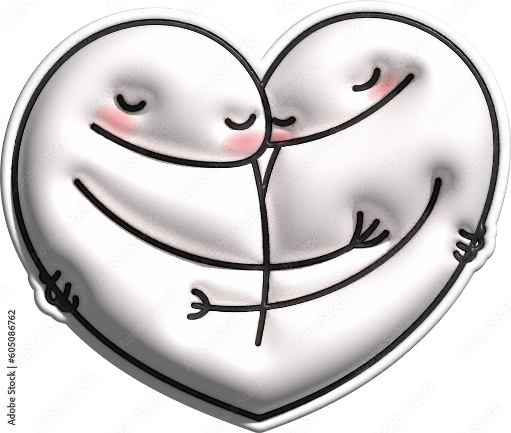 Pareja romántica de meme flork de Internet en 3d ilustración de Stock ...