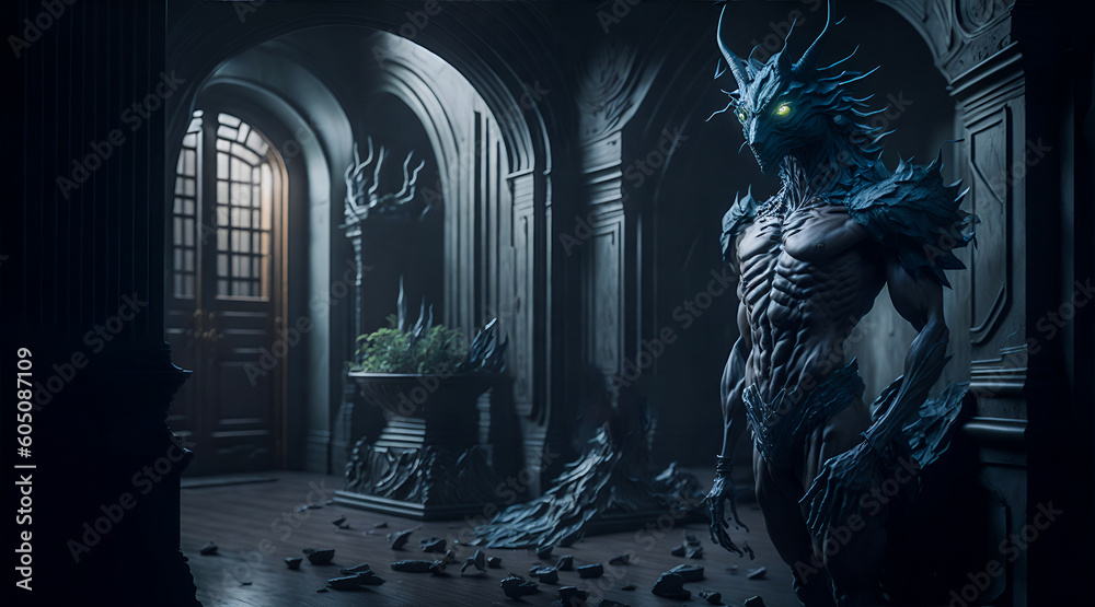 Inside the monster's house, there are aliens and some debris houses ...