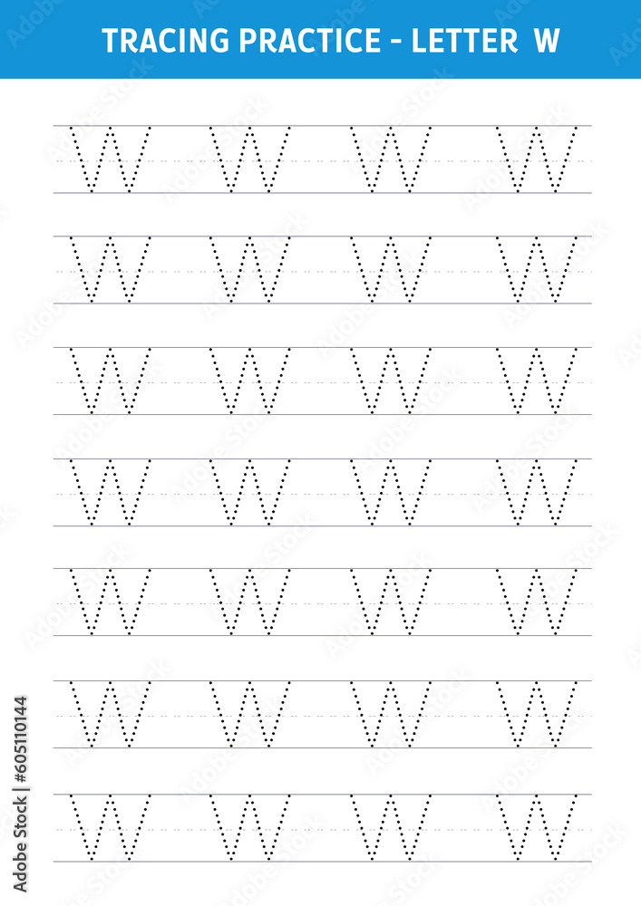 Alphabet Letter W Tracing Worksheet.Alphabet letters tracing worksheet ...