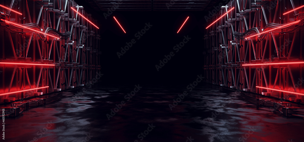 Sci Fi Futuristic Alien Spaceship Podium Tunnel Corridor Room Stage ...