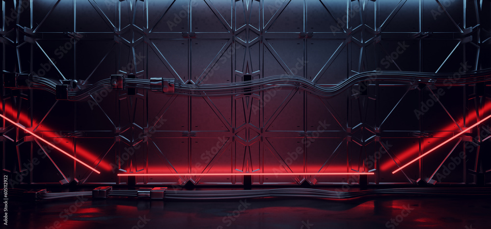 Sci Fi Futuristic Alien Spaceship Podium Tunnel Corridor Room Stage ...